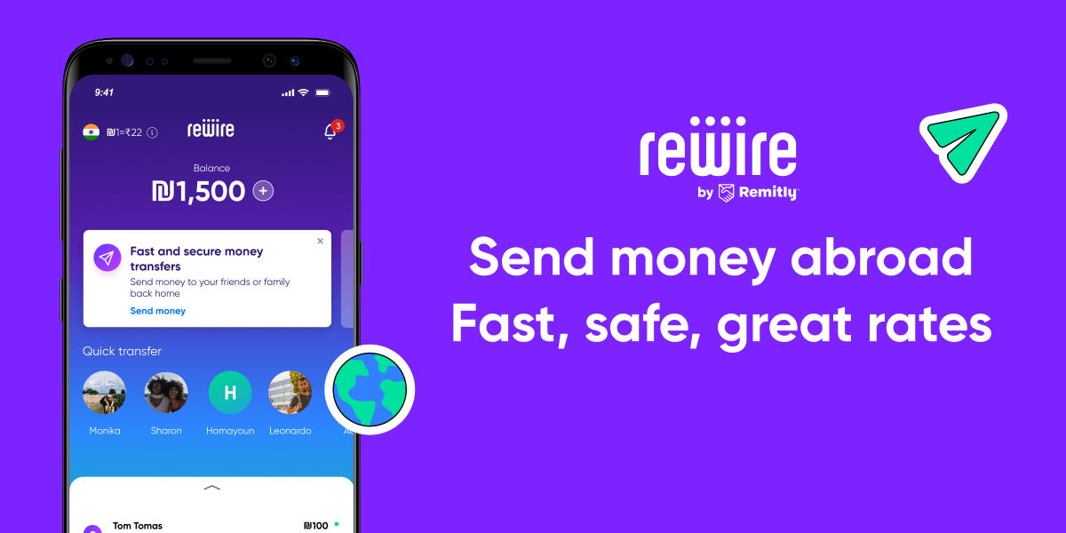 כרטיס השכר של מהגרי העבודה בישראל - Send money with Rewire by Remitly